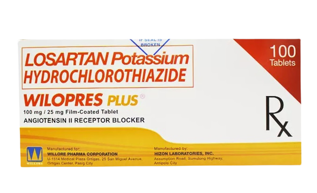 WILOPRES PLUS Losartan Potassium / Hydrochlorothiazide 100mg / 25mg ...